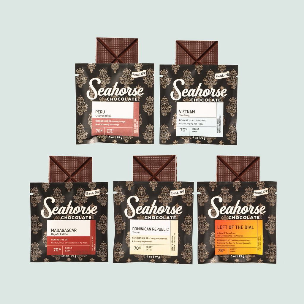 Sampler 5 Pack Single Origin Chocolate Bar | Seahorse Chocolate